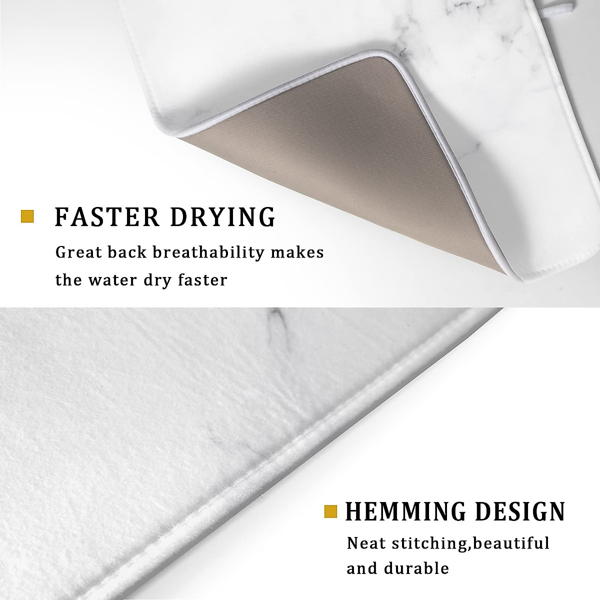 Marble Dish Drying Mat Kitchen Decor for Counter Drying Mat 18x24 inch Microfiber Reversible Absorbent Grey And White Dish Mat Dish Drainer Rack Dishes Pad For Coffee Mat Bar Mats