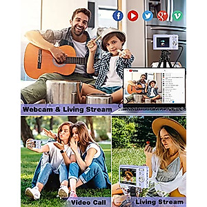 Digital Camera, Lecran FHD 1080P 36.0 Mega Pixels Vlogging Camera with 16X Digital Zoom, LCD Screen, Compact Portable Mini Cameras for Students, Teens, Kids (Purple)