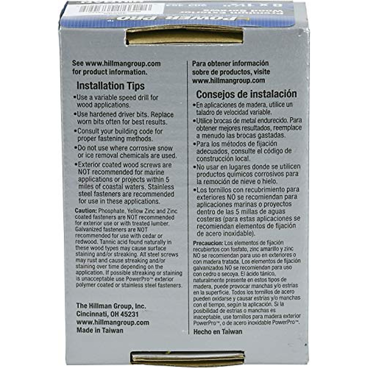 Power Pro 48595 Wood Screws, #8 x 1-1/2", Premium Outdoor Deck Screws, Rust Resistant, Epoxy Coated Bronze, 1lb Box, 203 pcs