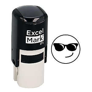 ExcelMark Round Teacher Emoji Stamp - Smirking Shades