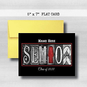 Senior Personalized Graduation Cards, Congratulations, 5" x 7" FLAT CARD, Class of 2021