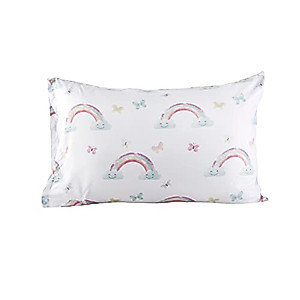 Expressions Toddler Bedding Set, Rainbow (2 Piece Set, Fits Standard Infant Mattress) Includes Microfiber Reversible Comforter and Pillowcase for Kids