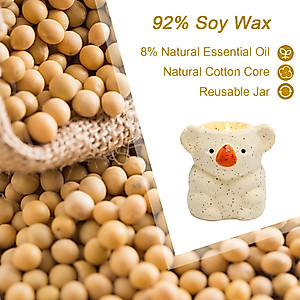 ETAKISH Vanilla Candles Highly Scented Gift Set for Women, Cute Koala Aromatherapy Jar Candle 6 oz 35 Hours Burn, Hand Poured Soy Wax Candle for Christmas Birthday Valentine Mother's Day