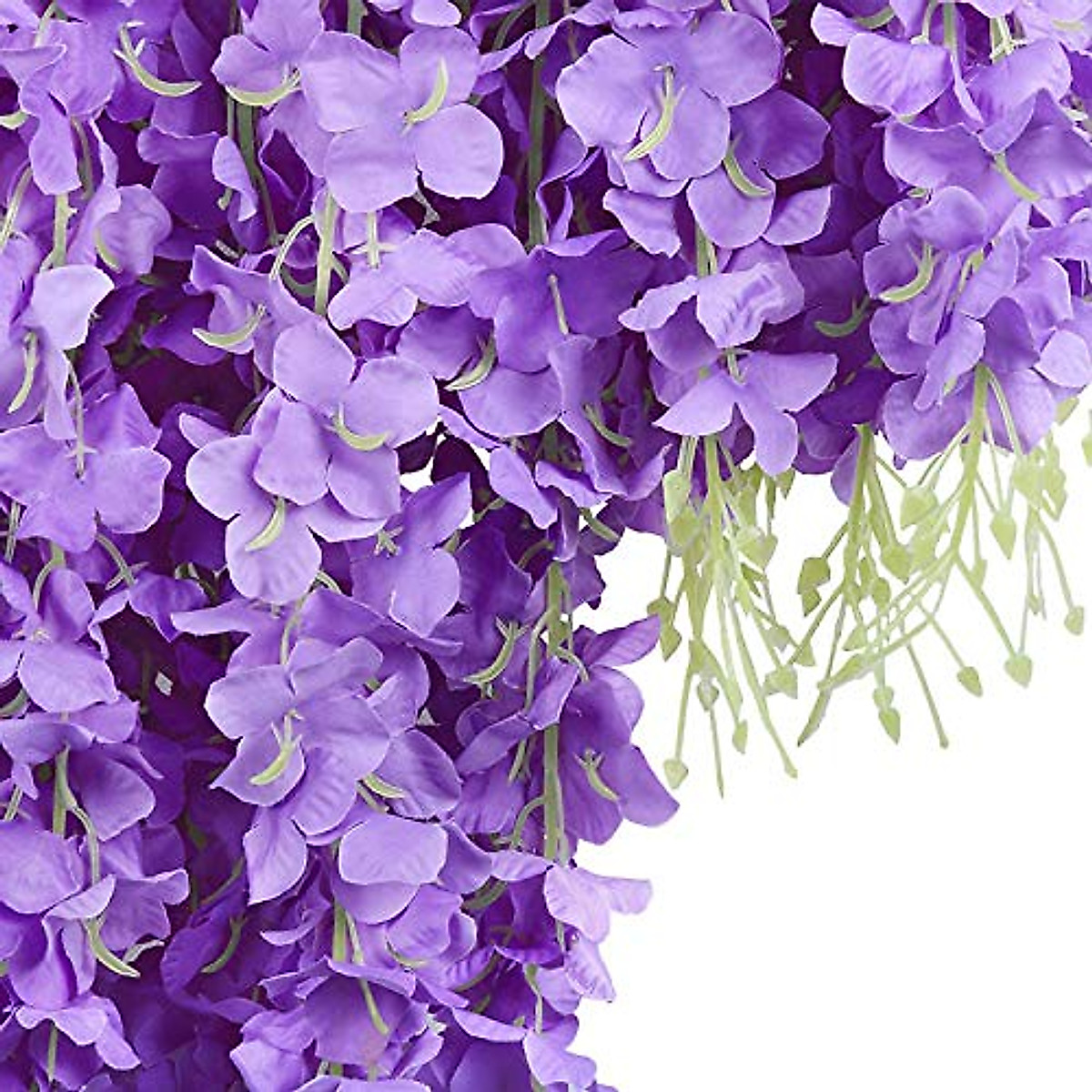 24 Pack Wisteria Flower Vines Garland, 3.75 Feet Artificial Flower Strings, Fake Hanging Flowers, Silk Wisteria Garland Flowers, Wisteria Vine for Wedding, Garden, Wall Decoration (Purple Blue)