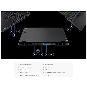 Lenovo Legion Pro 5 16'' 165Hz WQXGA IPS Gaming Laptop 8-Core AMD Ryzen7 7745HX 64GB DDR5 4TB NVMe SSD NVIDIA GeForce RTX4060 8GB GDDR6 HDMI 2xUSB-C WiFi 6E RJ45 RGB KB Windows 11 w/RE USB,Storm Grey