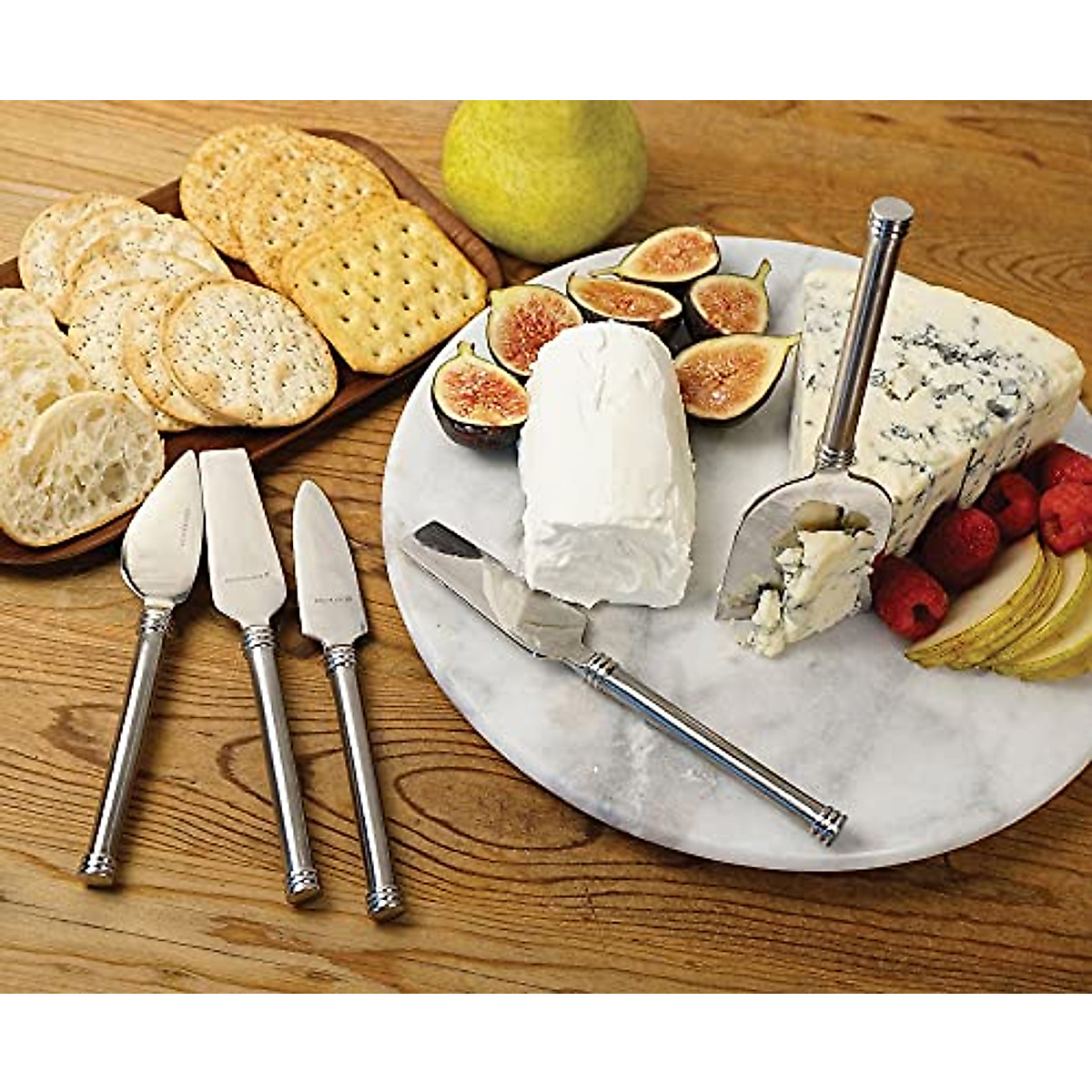 RSVP International Endurance® Stainless Steel Cheese Knives, Set of 5 | Five Different Blades | Cut & Serve Cheeses in Style | Great for Parties, Events, or Home Use | Dishwasher Safe