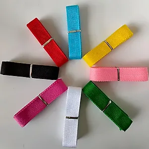 VIAILI Polypropylene Webbing Strap, Assorted Webbing 1 Inch, 8x2 Yards for Craft, DIY Key Chain Fob, Yoga Strap, Bag Handle, Backpack Strap, Webbing Belt, Pet Collar Leash. Great Lawn Chair Webbing