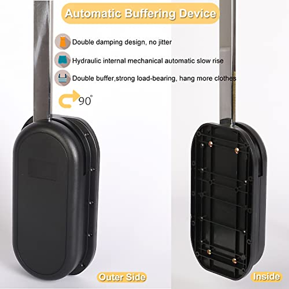 usego Pull Down Closet Rod Chrome Heavy Duty Adjustable 35-46.7 Closet Pull Down Rods Hanger for Hanging Clothes Wardrobe Lift Rail Organizer Storage System Side Mounted Expanding Tubing