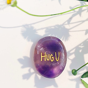 SOLICIEL Amethyst Crystal Pocket Hug, Get Well Gifts for Best Friends Thinking of You Long Distance Gifts Just Because Gift for Women Men Christmas Stocking Stuffers