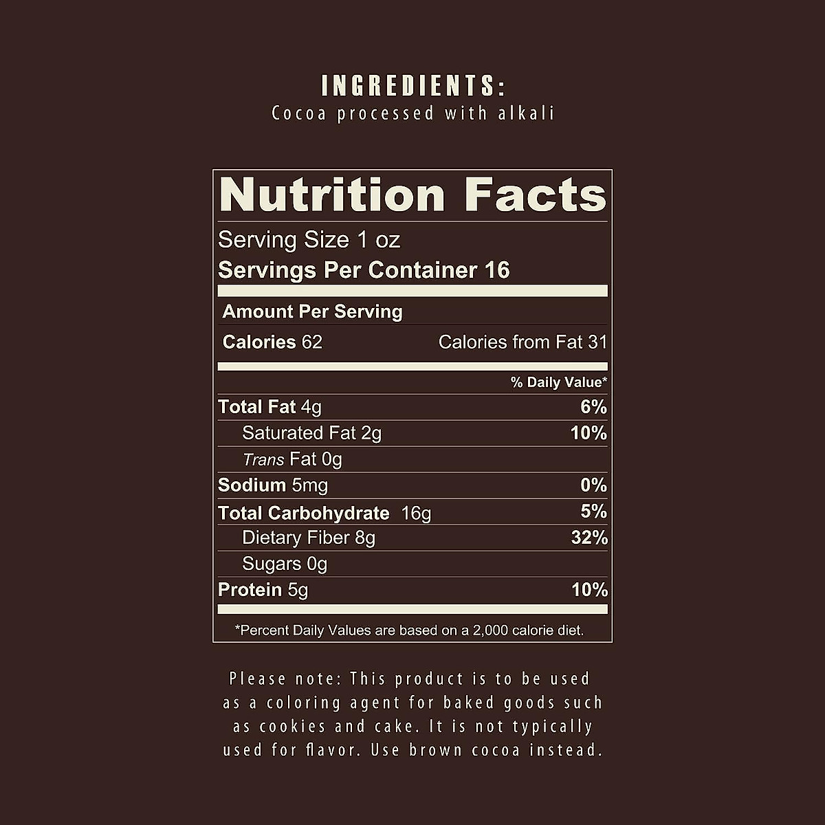 The Cocoa Trader - Black Cocoa Powder for Baking (1lb) - Darkest Dutch Processed , Unsweetened Chocolate Flavor | Natural Substitute for Black Food Coloring, Bulk | Sugar Free, Extra Dark