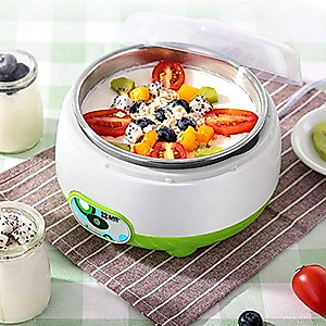 Yoghourt Machine, 1L Automatic Digital Yogurt Maker, Stainless Steel Liner Yogurt Maker Machine, Home DIY Yoghourt Container Yogurt Maker(Green)