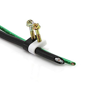 THE CIMPLE CO - Single Coaxial Cable Clips, Cat6, Electrical Wire Cable Clip, 1/4 in (6 mm) Screw Clip and Fastener, Black (100 Pieces per Bag)