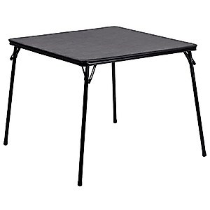 Flash Furniture Madison 5 Piece Black Folding Card Table and Chair Set