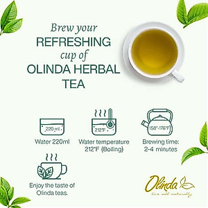 Olinda Turmeric, Ginger, and Ginseng Herbal Tea, Anti-Inflammatory, Antioxidant-Rich | Caffeine-Free Tea Bags, Brew Hot or Cold, 28 Tea Bags - Pack of 1