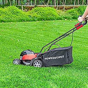 POWERWORKS XB 40V 14" Cordless Push Mower, 4Ah Battery and Charger Included LMF334