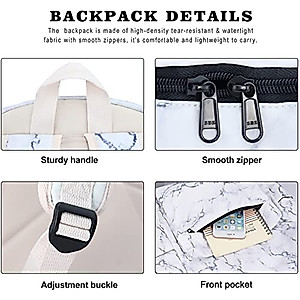 LIMHOO School Backpack for Teen Girls, Teenagers School Bags, Women Work/Business/Travel Rucksack 14Inch Laptop Bag (Marble)