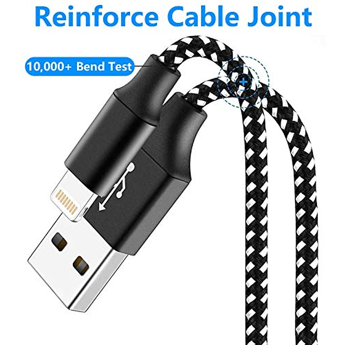 iPhone Charger Cord, USB A to Lightning Cable [Apple MFi Certified Approved] Nylon Braided Fast Charging Cable 12w 3ft Compatible iPhone 14 Plus/13 Pro Max/12 Mini/11 Promax/Xs Max/XR/X/8/7/6/5/iPad
