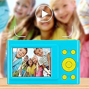Kids Camera for Boys and Girls Digital Camera with Memory Card 16X Zoom Vlogging Camera 1080P Video Recorder with Multiple Unique Functions Great Birthday Electronic Toys for Children (Blue 32GB)