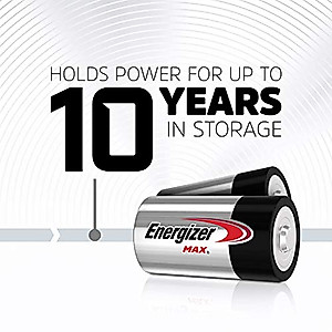 Energizer D Batteries, Premium D Cell Batteries Alkaline, 4 Count