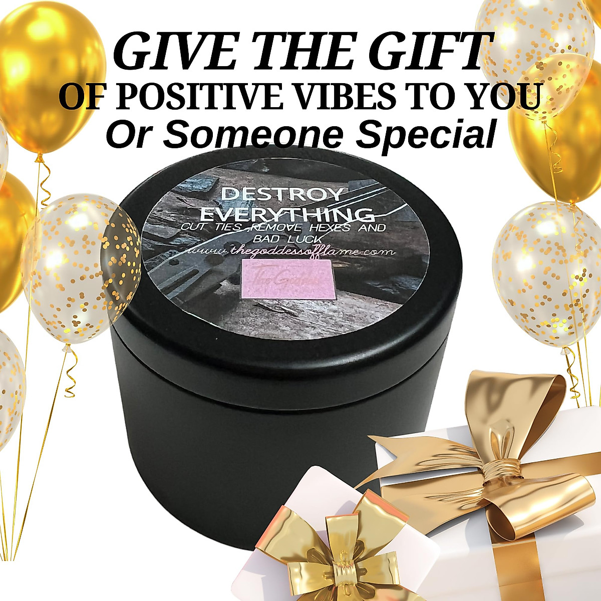 Destroy Everything Spiritual Candle to Cut Ties, Remove hexes and Bad luck | Energy cleansing | Soy Candles Non Toxic | Sage Candle | Cleanse Your Home & Calm and Relax (Small 4oz)