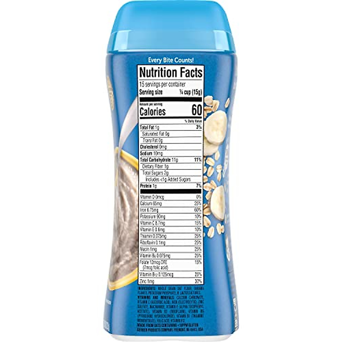 Gerber Cereal for Baby 2nd Foods Cereal, Probiotic Oatmeal Banana Cereal, Made with Whole Grains, Real Fruit & Probiotics, 8-Ounce Canister (Pack of 10)