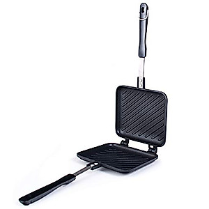 Happy Sales HSGS-HPNI, Grilled Sandwich Panini Maker Hot Sandwich Maker Pan Nonstick Aluminum Flip Pan