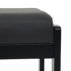 STRUGGLE Shoe Bench for Entryway, Solid Wood Shoe Rack with Cushion Padded Seat, Storage Shoe Shelf Holds up to 300lbs for Indoor, Entrance, Hallway, Bedroom, Living Room, Black