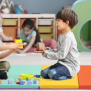 Oneofics Gymnastics Mat, 5-Panel Folding Kids' Tumbling Exercise Mat with Carrying Handles for Home Gym Workout & Active Play