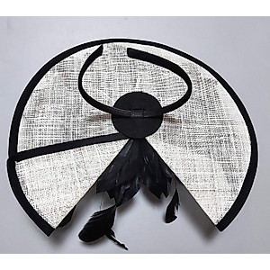 ORIDOOR Women Sinamay Fascinators Derby Church Tea Party Wedding Flower Feathers Headpiece with Headband Clips, Black, One Size