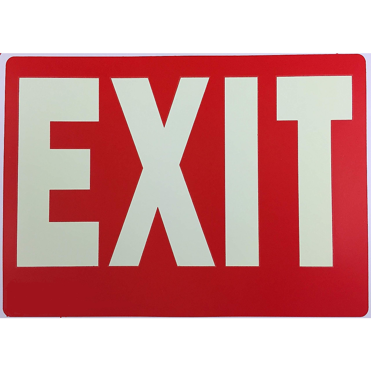 Exit Sign Glow-in-The-Dark Exit Sign, 12 by 8 Inches, Photoluminescent By natraco (4 Pack)