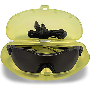 SafetyPlus Anti-Fog Safety Glasses (Clear Lens) SPG801CL-AF, ANSI Z87.1, Scratch Resistant, Wrap Around Lens, Adjustable Temple & Hinges, UV Protection, Case & Strap Included