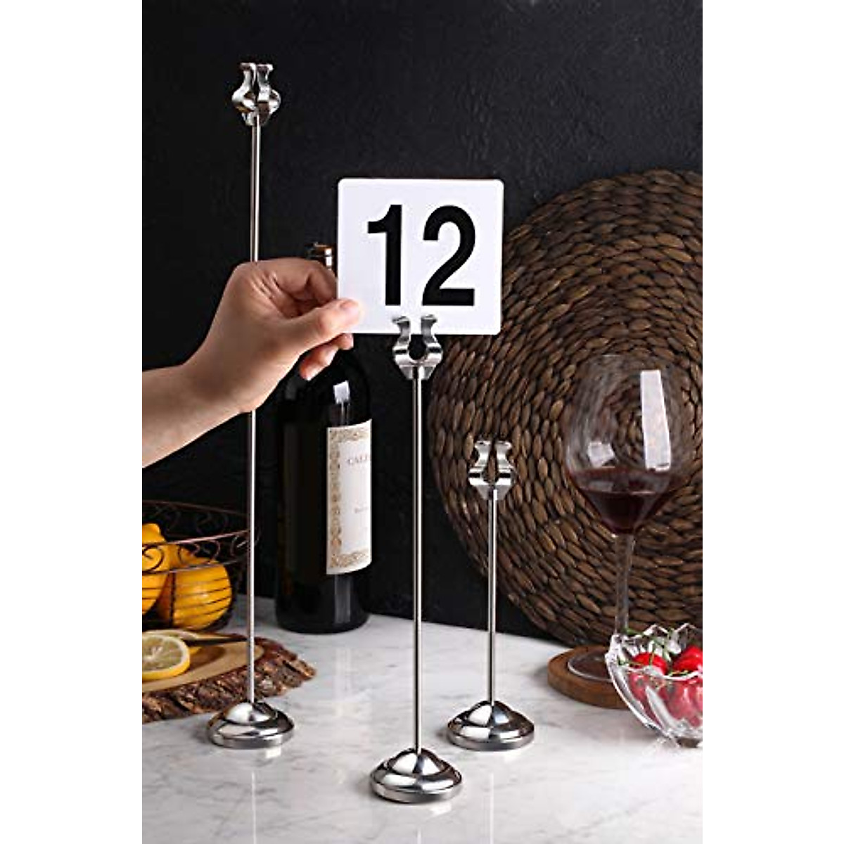 New Star Foodservice 23114 1-25 Double Sided Table Numbers, 4" x 4" Inch, White