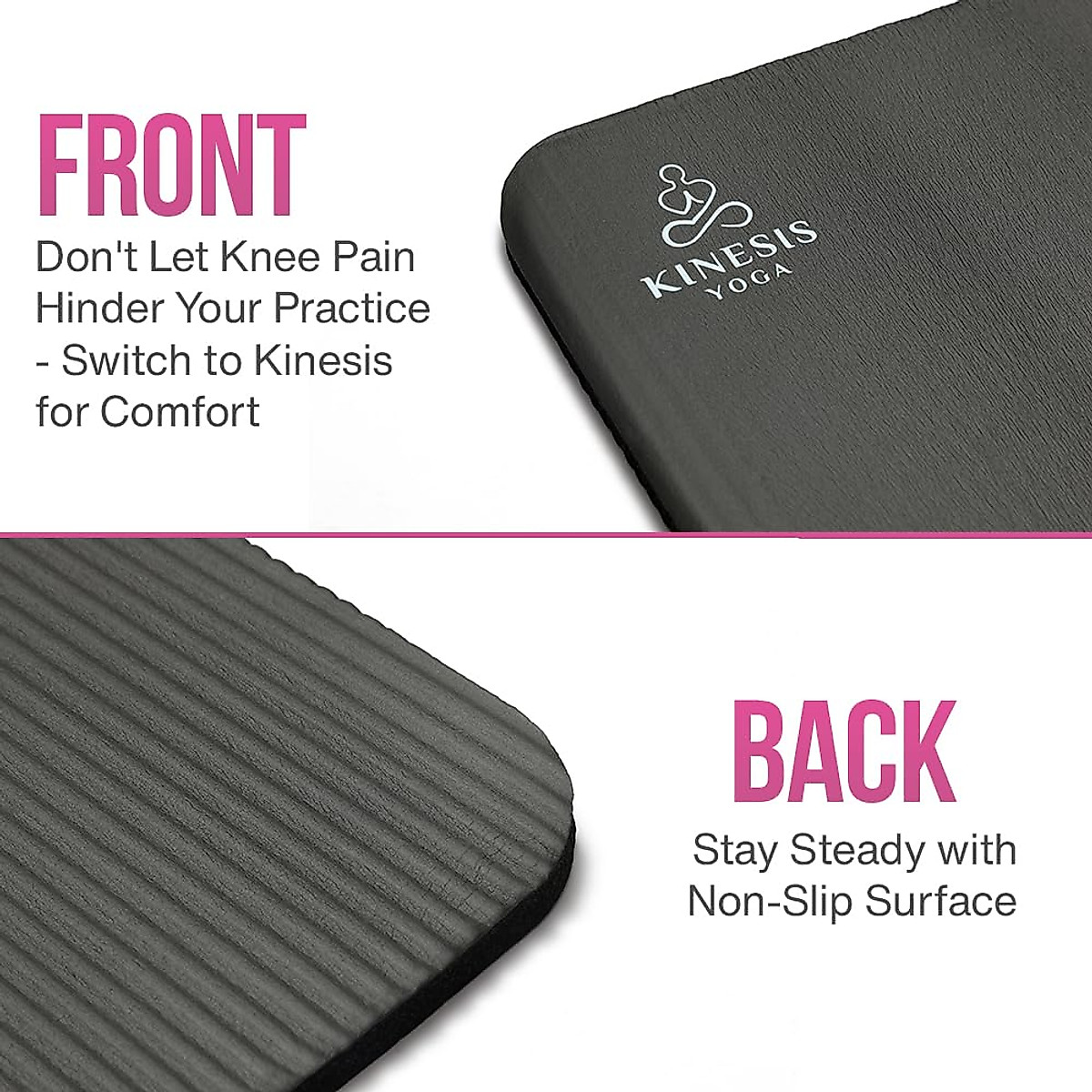 Kinesis Yoga Knee Pad Cushion - Extra Thick 1 inch (25mm) for Pain Free Yoga - Includes Breathable Mesh Bag for Easy Travel and Storage (Does Not Include Yoga Mat)