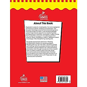 Carson Dellosa The 100+ Series: Reading Comprehension Workbook?Grades 7-8 Language Arts Learning, Fiction, Nonfiction, Poetry Passages With Closed- and Open-Ended Questions (128 pgs)