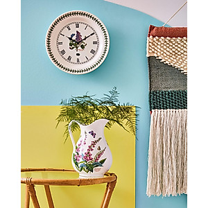 Portmeirion Botanic Garden 10.5" Wall Clock | Garden Lilac Motif | Fine Earthenware | Chip Resistant Glaze | Made in England | Ideal for Room & Kitchen Décor