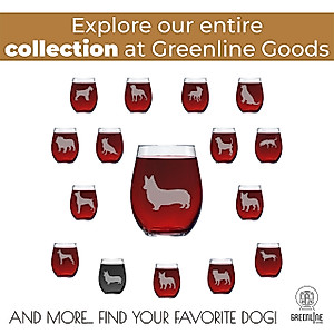 Corgi Stemless Wine Glasses (Set of 2) | Unique Gift for Dog Lovers | Hand Etched with Breed Name on Bottom