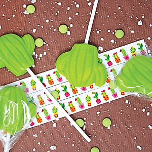 Cactus Lollipops - 12 Individually Wrapped Fiesta Candy Suckers - Birthday Fiesta Party Favors - Fiesta Mexican Party Supplies - Cinco De Mayo Taco Tuesday Cactus Party Favors Goodie Bag Stuffer