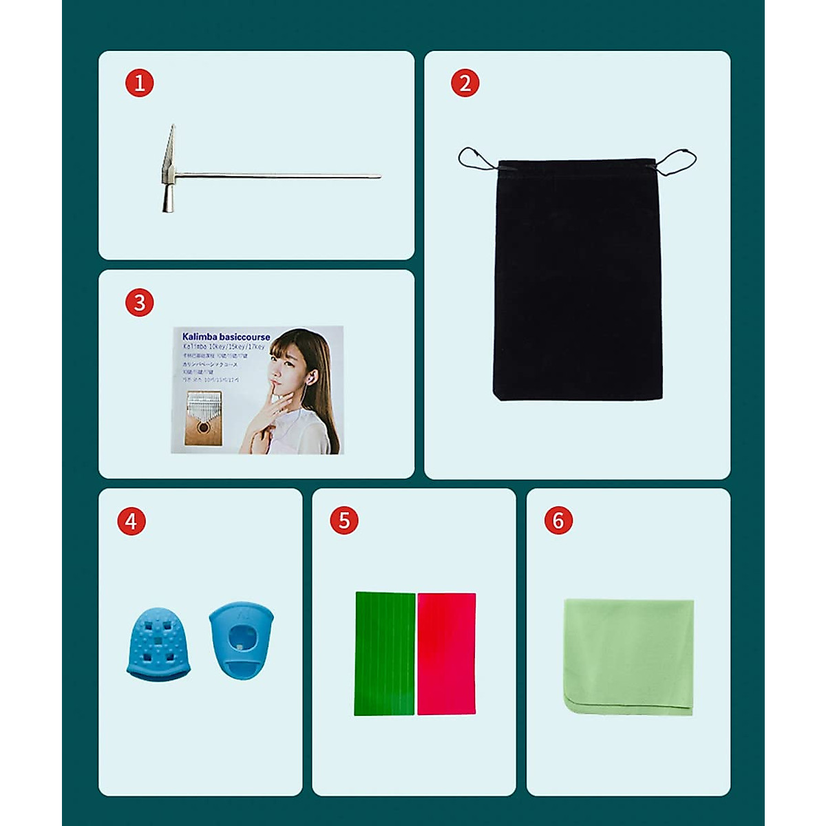 Kalimba Thumb Piano 17 Keys, Portable Mbira Finger Piano Gifts for Kids and Adults Beginners with Tune Hammer and Study Instruction (Black)