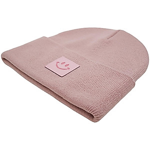 55cube Knit Cuffed Beanie for Women & Men - Stay Warm and Stylish All Season Baby Pink Beanie