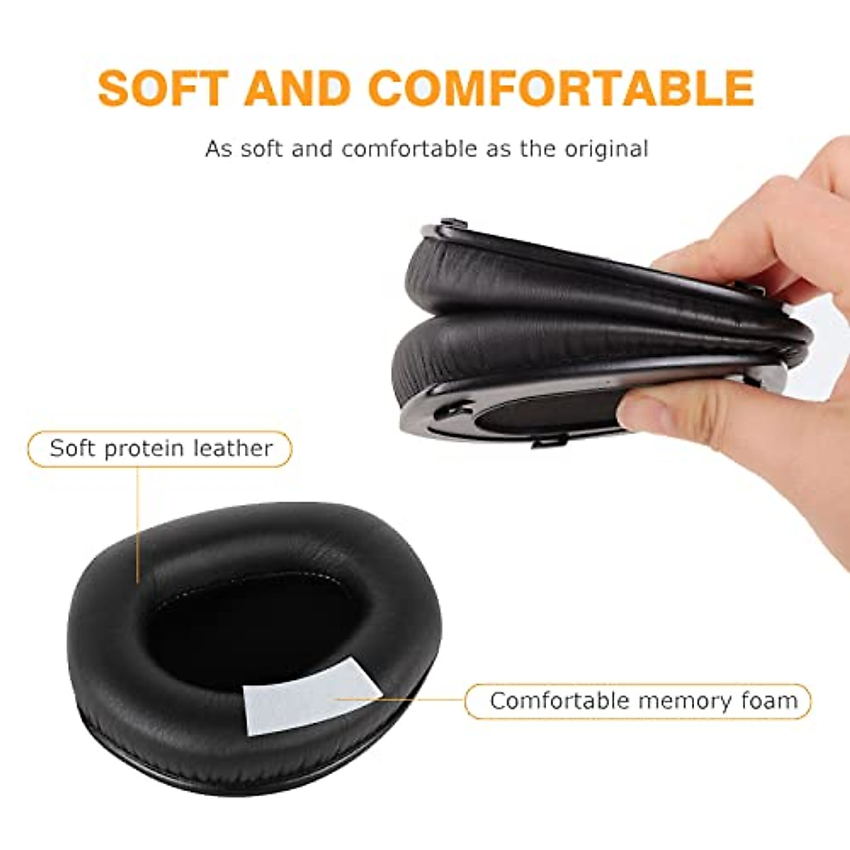 RS 175/HDR 175/TR 175 Replacement Ear Pads Upgrade Headphones Parts, Comfortable RS175 Earpads Cushions Compatible with Sennheiser RS175/RS185/RS195/RS165, HDR175/HDR185/HDR195/HDR165/TR175 Headphones