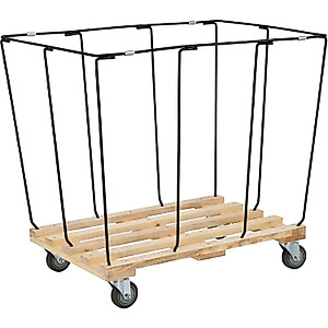 Global Industrial 16 Bushel, Yellow Vinyl Basket Bulk Truck, Unassembled, 40&quot;L x 28&quot;W x 35&quot;H