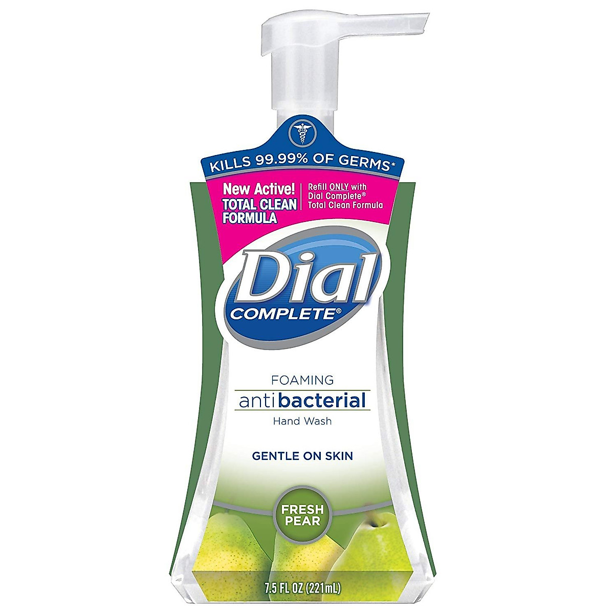 Dial Complete Antibacterial Foaming Hand Soap, 2-Scent Variety Pack, Spring Water/Fresh Pear, 7.5 Fluid Ounces Each , 5 count (Pack of 1)