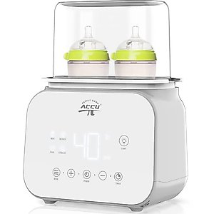 Baby Bottle Warmer, Double Bottle Warmer for Breastmilk, 6-in-1 Baby Food Heater Defroster, Fast Infant Formula Warmer with Timer for Twins, 24H Temp Control, BPA Free