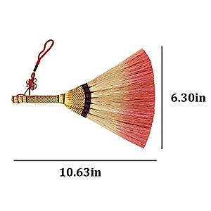 MXY Mini Broom Short Handle Handmade Natural Brooms Home Decorative Broom Retro Sweeping Brooms for Car, Sofa, Corner, Angle, Mats, Desk, Chair and More 10.63 Inches Long