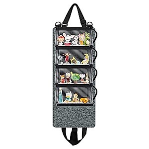 Annmore Display Shelves for Tonies Figures Carrying Case for LOL Surprise Dolls Storage Bag for Barbie, Gray