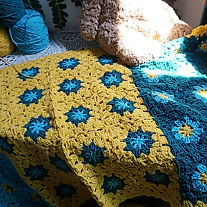 Throw Blanket for Couch, Handmade Crochet Blanket,Woven Throw Blanket, 51×19 Inch - Cozy Decorative Blanket for Couch, Sofa, Travel - All Seasons Suitable for Women, Men