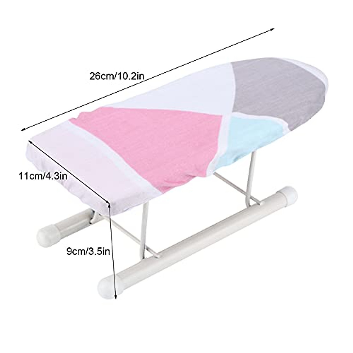 BORDSTRACT Tabletop Ironing Board, 10.2×4.3×3.5in Foldable Mini Ironing Board with Iron Rest Portable Folding Desktop Clothes Ironing Table for Home Travel Sleeve Cuffs Collars