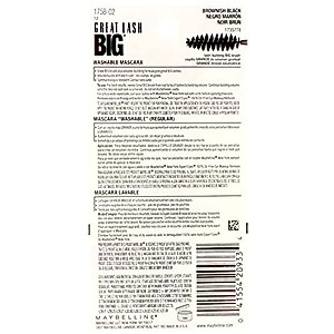 Maybelline New York Great Lash Big Washable Mascara, Brownish Black 132, 0.34 Fluid Ounce (Pack of 3)