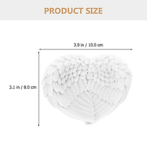 Zerodeko Angel Wings Heart Tray Trinket Earrings Ring Candy Storage Holder Candy Chocolates Jewelry Key Holder Decorative Dish Jewelry Holder White