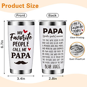 Agantree art Papa Gifts, Grandpa Gifts for Grandfather, Birthday Gifts for Dad, Papa Tumbler Father's Day Gifts for Grandpa, Papa Gifts from Grandkids, Grandchildren, Papa Definition Tumbler-White